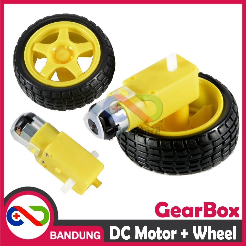 Jual RODA MOTOR DC GEAR BOX SET SMART CAR 1:48 DIY ARDUINO RASPBERRY ...