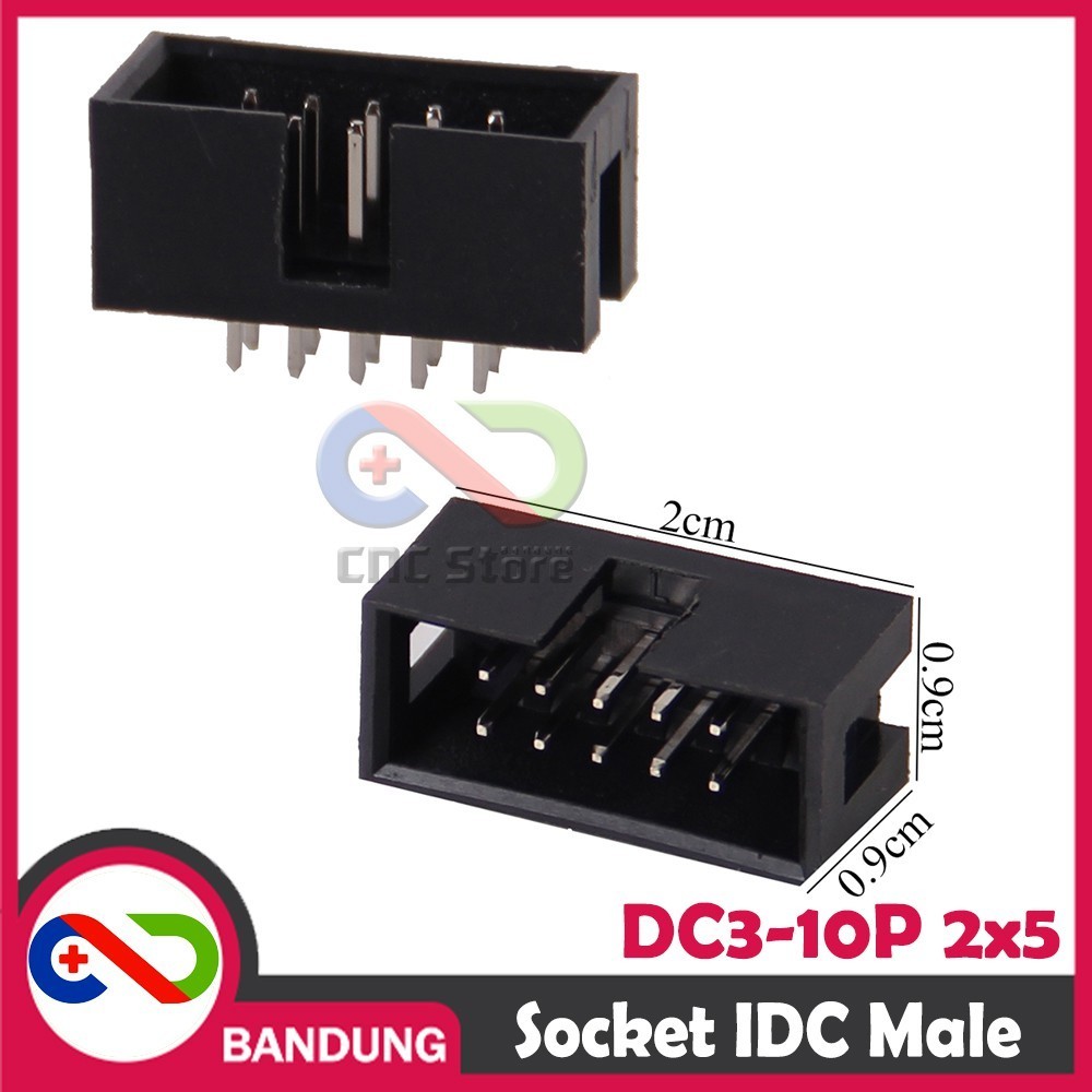 Jual DC3-10P SOCKET SOKET PIN IDC 2x5 10PIN BOX HEADER MALE ISP JTAG ...