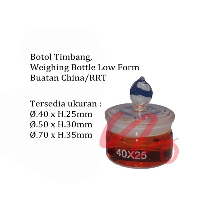 Jual CHINA Botol Timbang Dia.40 x H.25mm Weighing Bottle Low Form ...