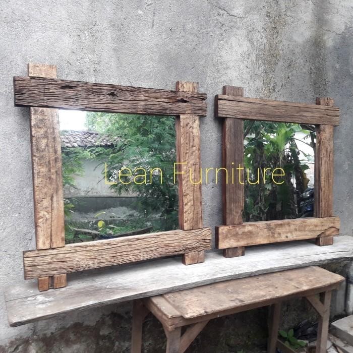 Jual Cermin frame kayu Vintage Rustic Exotic kayu Ulin Erosi Premium ...
