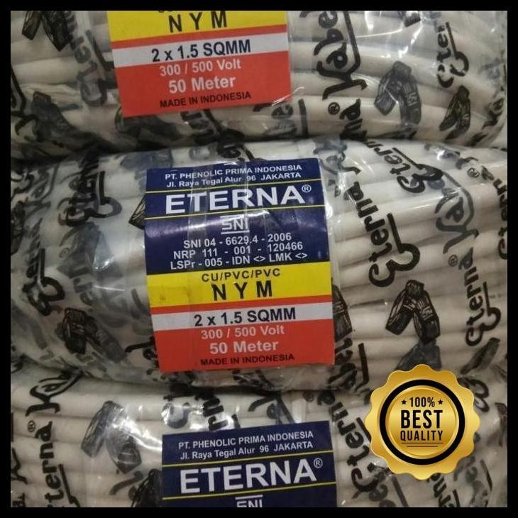 Jual Kabel Eterna Nym 2X1,5/ Kabel Listrik Eterna Isi 2 Kawat Tembaga Full | Shopee Indonesia
