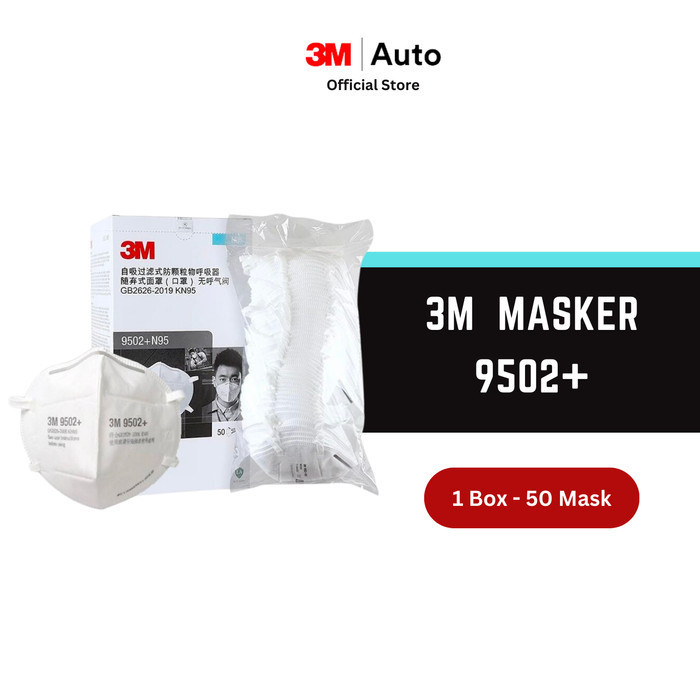 Jual 3M 9502+ Masker N95 Particulate Respirator - 1 Box (50 Masker ...