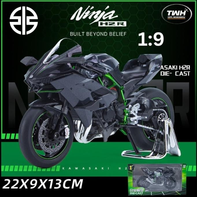 Jual TWH KAWASAKI NINJA H2R DIECAST MOTOR SKALA 1:9 Premium + Lampu & Suara | Shopee Indonesia
