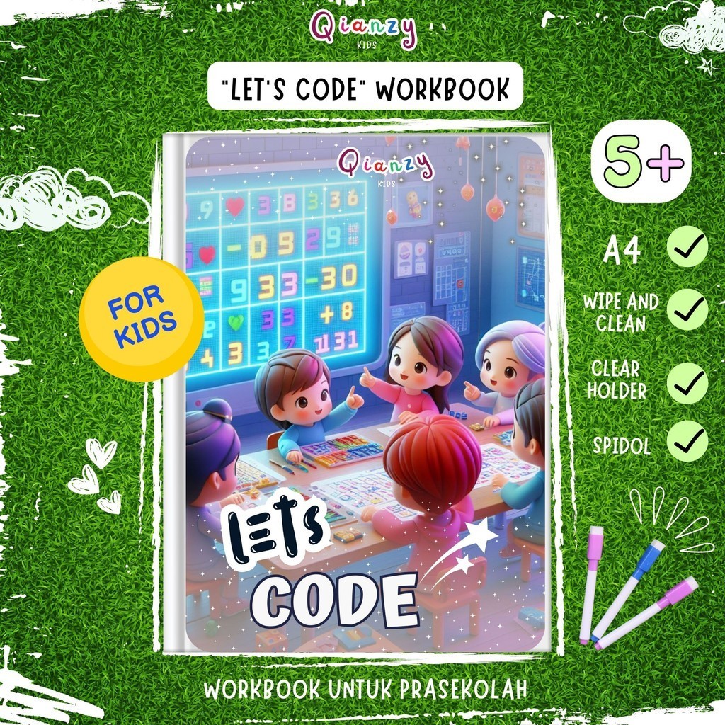 Jual WORKBOOK "LETS CODE" FOR KID PRESCHOOL BUKU LEMBAR EDUKASI ...