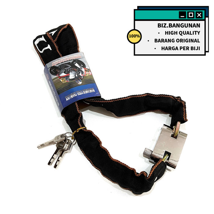 Jual Gembok Rantai 80 Cm - Gembok Sepeda Motor Helm Pagar Pintu Lapis ...