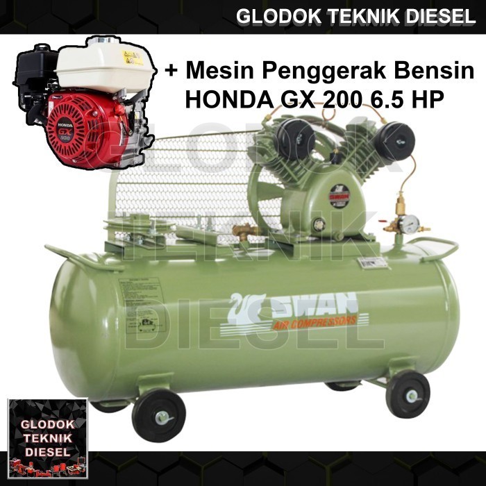 Jual Sale Kompresor Swan 2 Hp + Honda Penggerak Bensin 2 Hp Air ...
