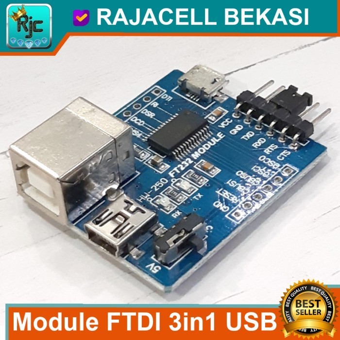Jual Module Ftdi 3In1 Usb To Serial Ttl Rs232 Ft232 Ft232Rl 5V 3.3V ...