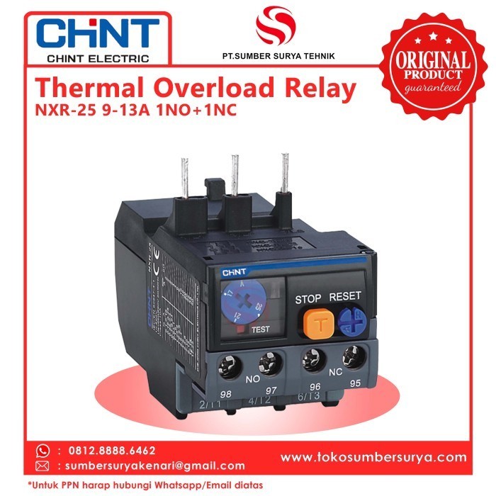 Jual Thermal overload relay NXR 25 / NXR25 9-13 A CHINT | Shopee Indonesia
