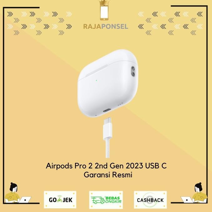 Jual Airpods Pro 2 2Nd Gen 2023 Usb C Magsafe Wireless Mtjv3 (Resmi) | Shopee Indonesia