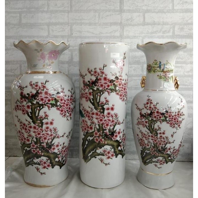 Jual Gra Guci Vas Bunga Keramik China Motif Lotus Tinggi 60 Cm | Shopee ...