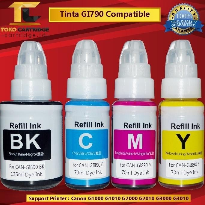 Jual Tinta refill printer Canon G1010 G2010 G3010 G4010 pengganti GI ...