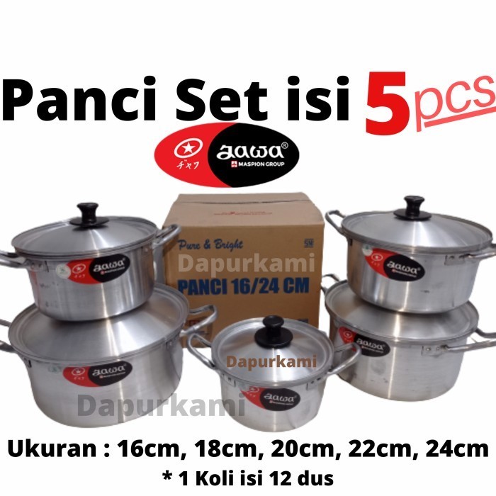 Jual Panci Set Jawa Alumunium Isi 5Pcs | Shopee Indonesia