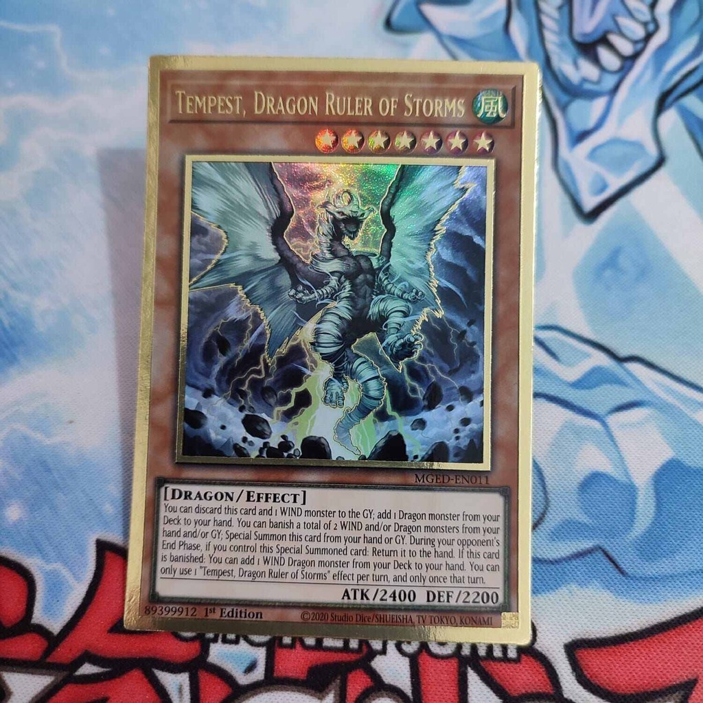Jual yugioh tempest dragon ruler of storms MGED gold rare original ...