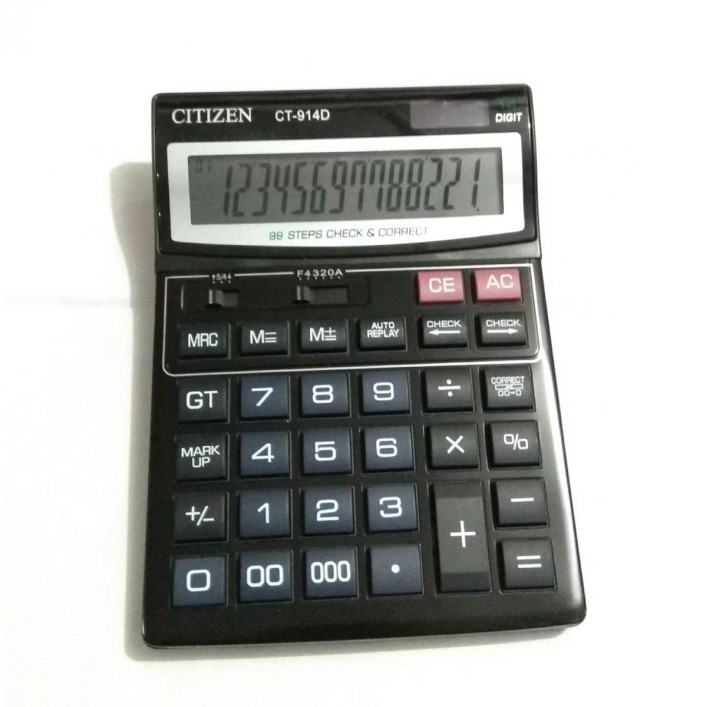 Jual KALKULATOR CITIZEN UKURAN BESAR 14 DIGIT BATERAI AA BIASA KANTOR ...