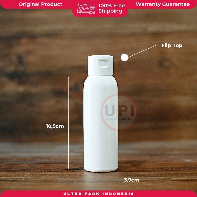 Jual KEMASAN BOTOL FLIPTOP ISI ULANG - BOTOL PET BR 100ML PUTIH + FLIP TOP | Shopee Indonesia