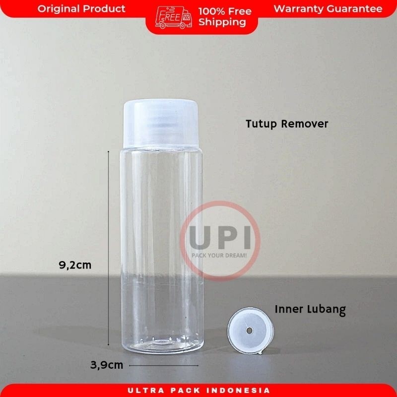 Jual BOTOL PET RF 100ML CLEAR + INNER LUBANG + TUTUP REMOVER | Shopee ...