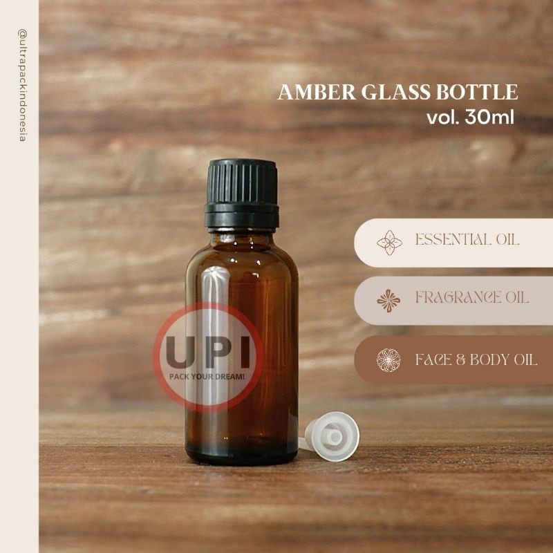 Jual BOTOL KACA BR 30ML AMBER + TUTUP SEGEL HITAM + FILLER SUMBAT ...