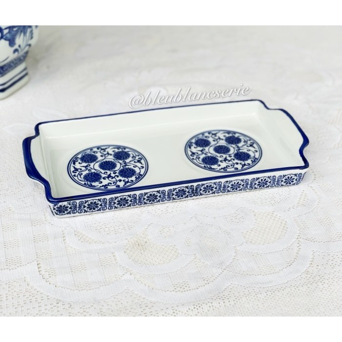 Jual Tray / Nampan piring Keramik Biru Putih | Shopee Indonesia