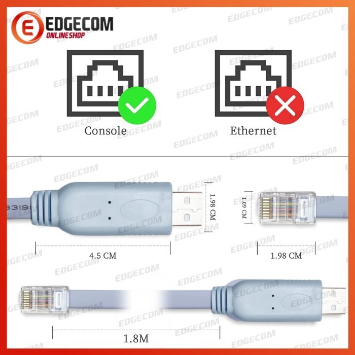 Jual Kabel Console Ftdi Usb To Rj45 1,8 Meter | Shopee Indonesia