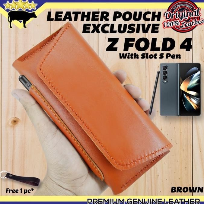 Jual Leather Case Samsung Z Fold 4 With Slot S Pen Fold Edition ...