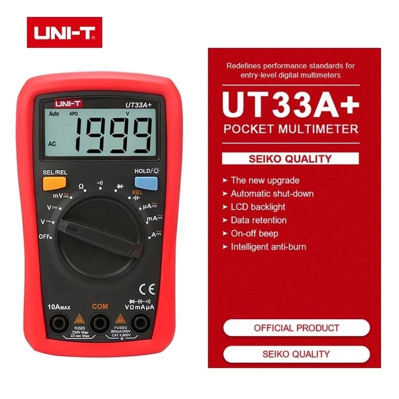 Jual UNI-T UT33A + Digital Multimeter Auto Range 600V 10A AC DC Tegangan Resistansi Arus + 2MF ...