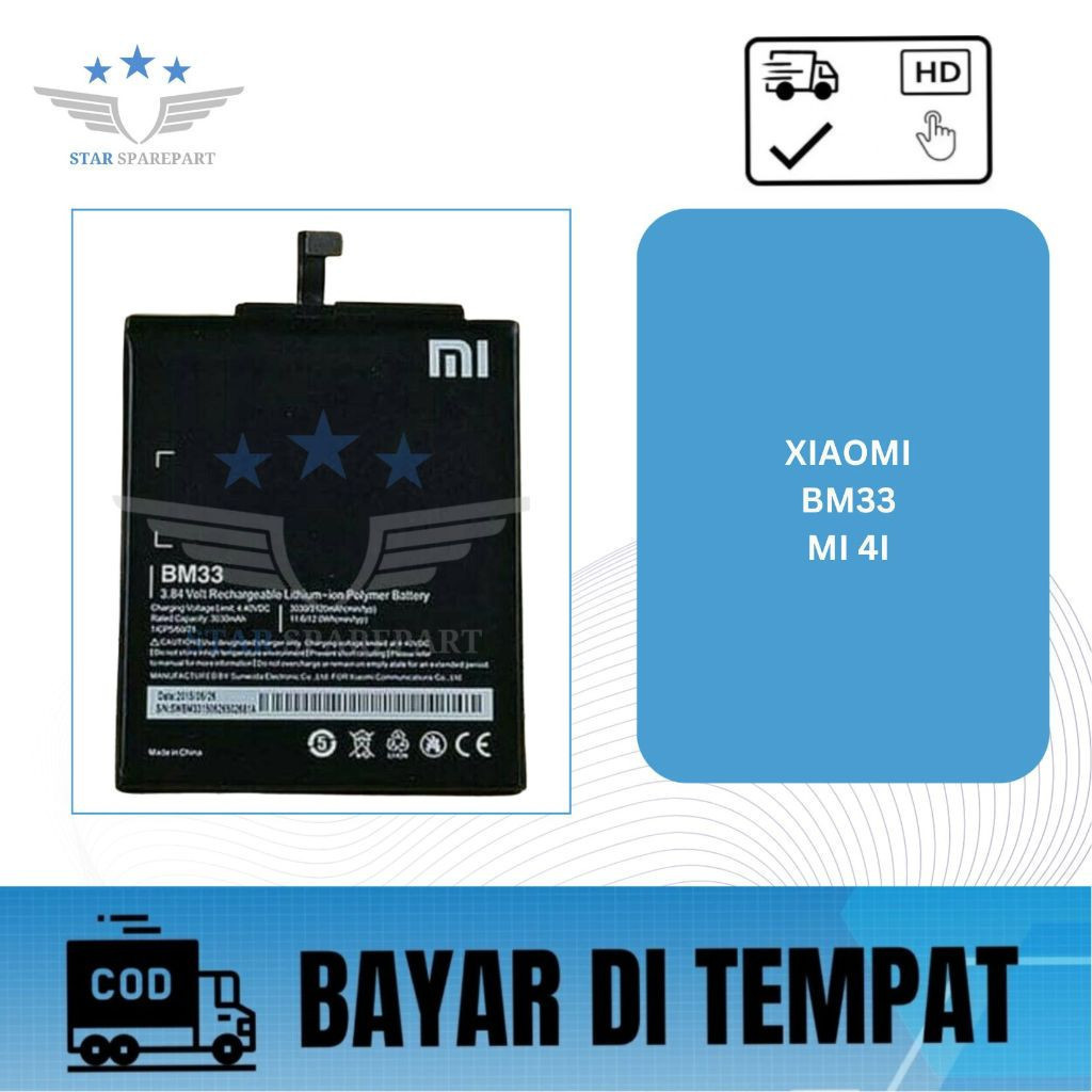 Jual BATERAI XIAOMI BM33 / MI 4I BATTERAI BATTERY | Shopee Indonesia