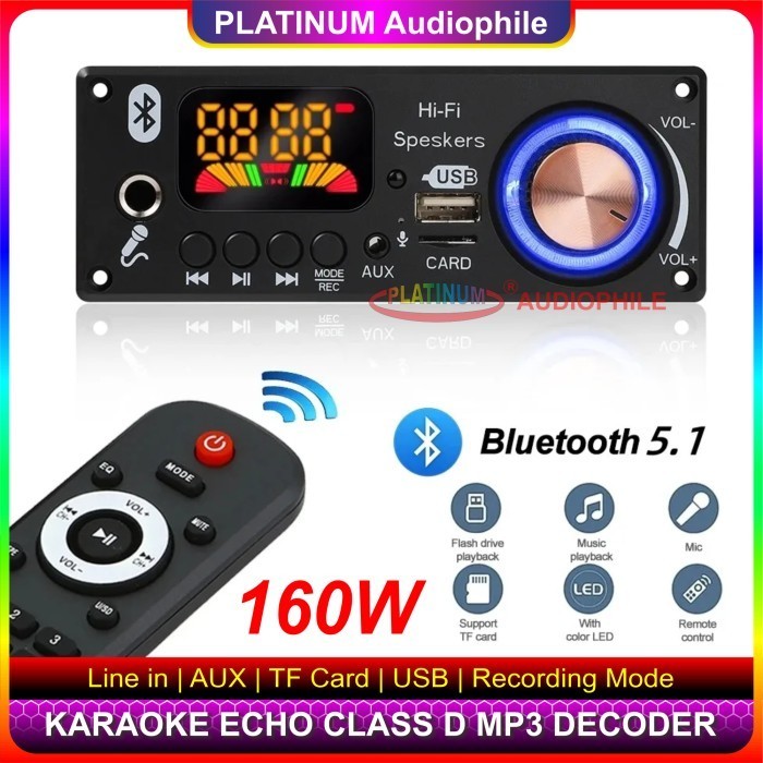 Jual Modul Mp3 Decoder Bluetooth Karaoke Amplifier 2X 80W Multimedia ...