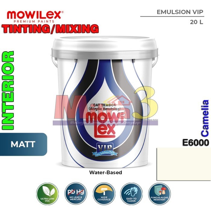 Jual Cat Tembok Interior Mowilex EMULSION VIP 20L E6000 Camelia 20 ...