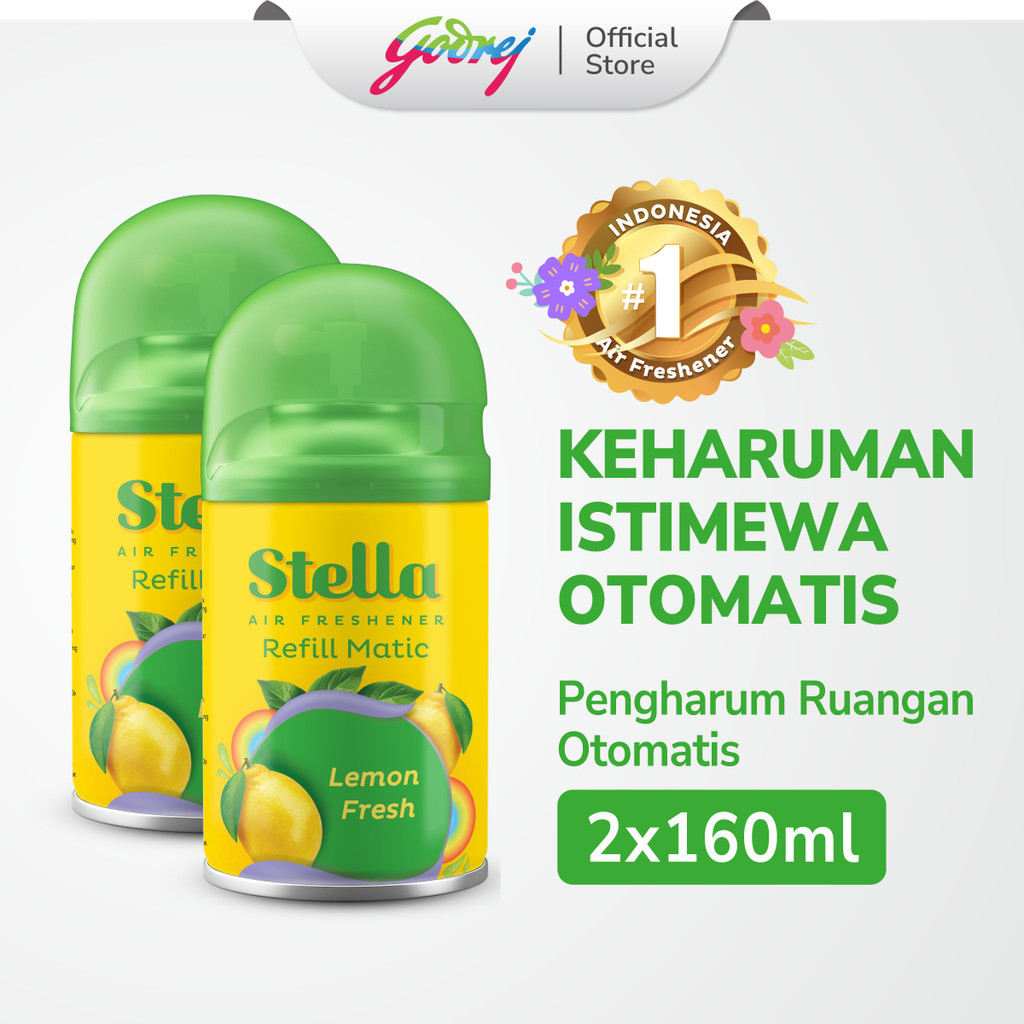 Jual Stella Refill Matic Lemon Fresh 2x 160ml - Refill Pengharum Ruangan Otomatis | Shopee Indonesia