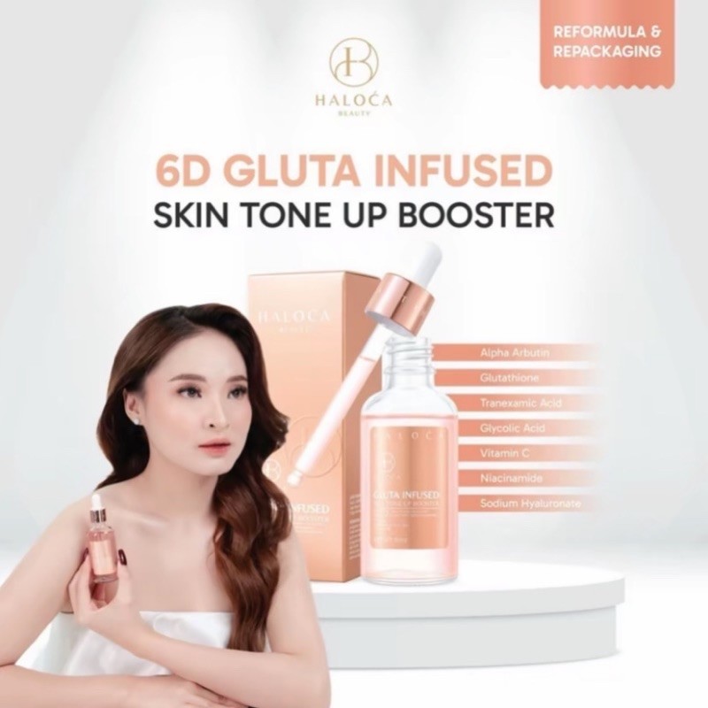 Jual READY ️NEW FORMULA‼️ Haloca 6D Gluta Infused Skin Tone Up Booster ...