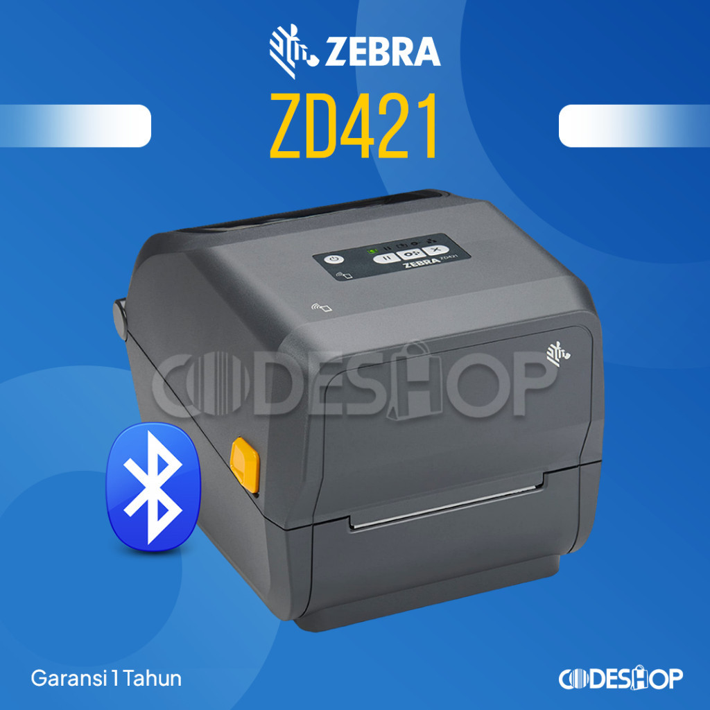 Jual Printer Barcode Zebra ZD421 300 DPI Cetak Label ZD-421 Bluetooth ...