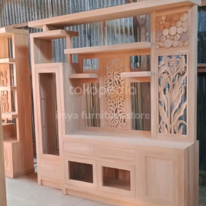 Jual Partisi Penyekat Ruangan Kayu Jati Solid Partisi Asli Jati Plus ...