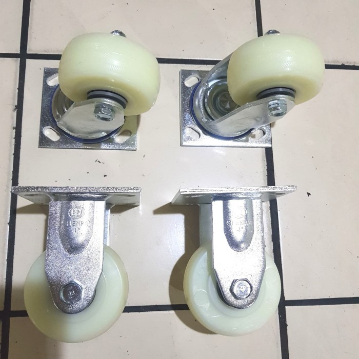 Jual Roda Trolley Nilon Heavy Duty 4 Inch ( 2Hidup 2 Mati ) | Shopee ...