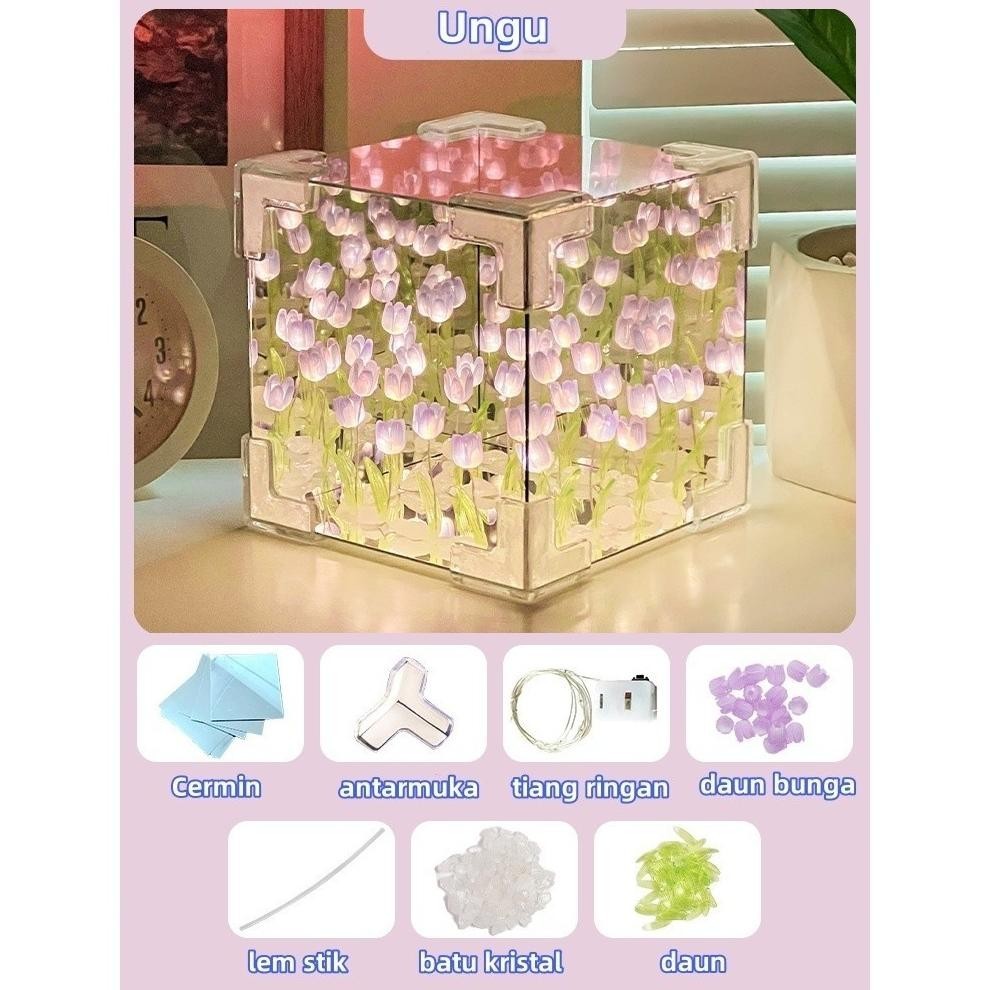 Jual er-90 Ready StockLampu Cermin Tulip Bentuk Awan DIY Bunga Tulip ...