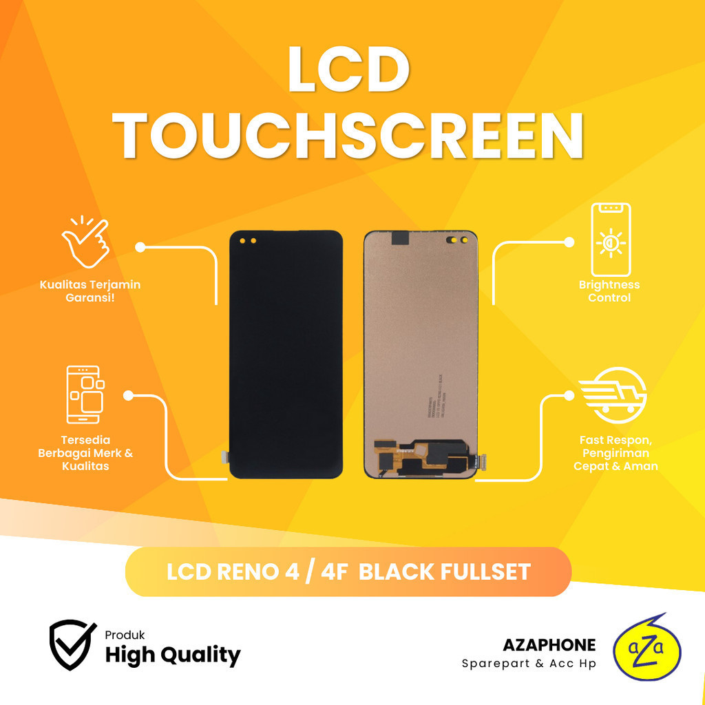 Jual Lcd Oppo Reno 4 / Reno 4F Black Fullset + Touchscreen | Shopee ...
