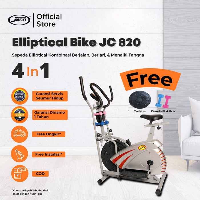 Jual Sepeda Statis Jaco Elliptical Bike JC 820 Gratis Ongkir Jabodetabek | Shopee Indonesia
