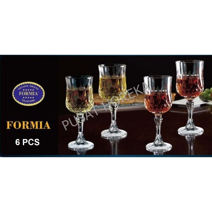 Jual Formia Gelas Kaki Carnival Wine 250Ml / 25Cl Kaca Mirip Kristal 6 ...