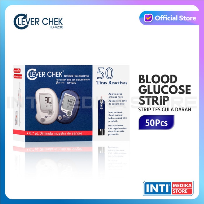 Jual Clever Chek - Test Strip Gula Darah Isi 50Pcs Blood Glucose Meter ...