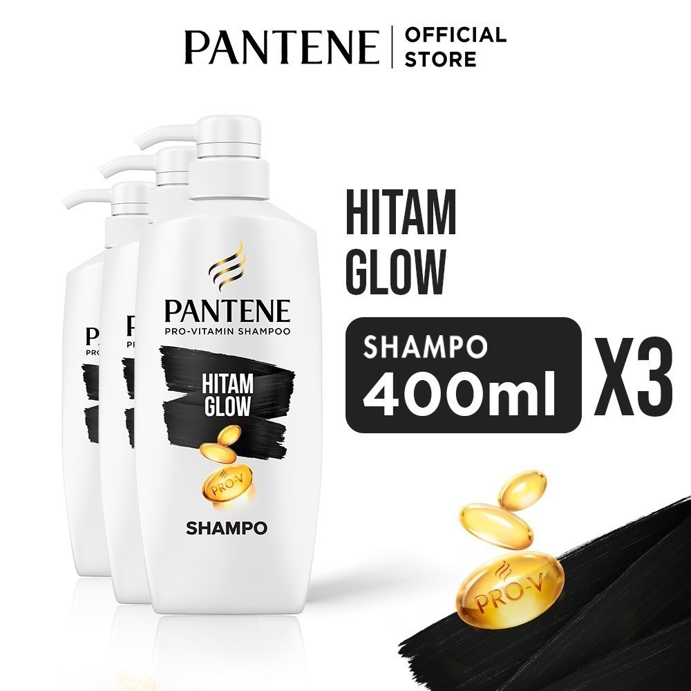 Jual Pantene Sampo Hitam dan Panjang Hitam Glow Keratin Perawatan ...