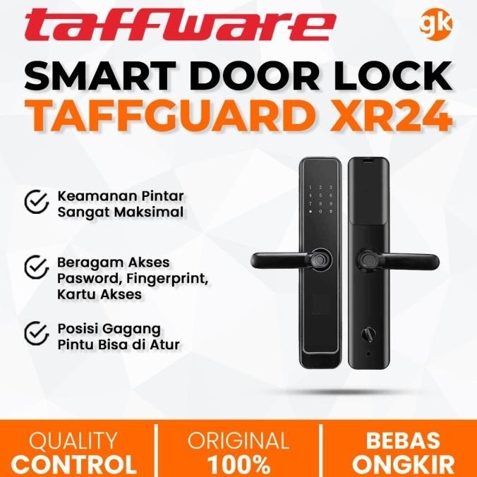 Jual TAFFGUARD Smart Door Lock Password Fingerprint Card XR24 Gagang Pintu | Shopee Indonesia