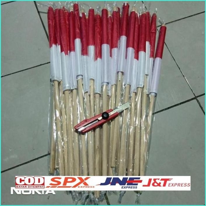 Jual Promo Bendera Kain Merah Putih Palestina Stik Gagang 60Cm Kayu ...