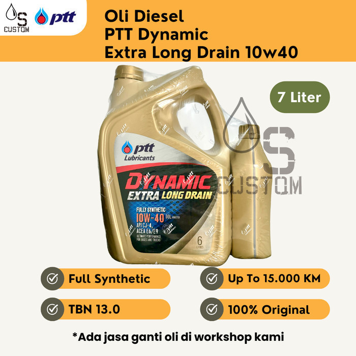 Jual Masih! Oli Diesel Ptt Dynamic Extra Long Drain 10W40 Eld Full Synthetic 7 Liter | Shopee ...