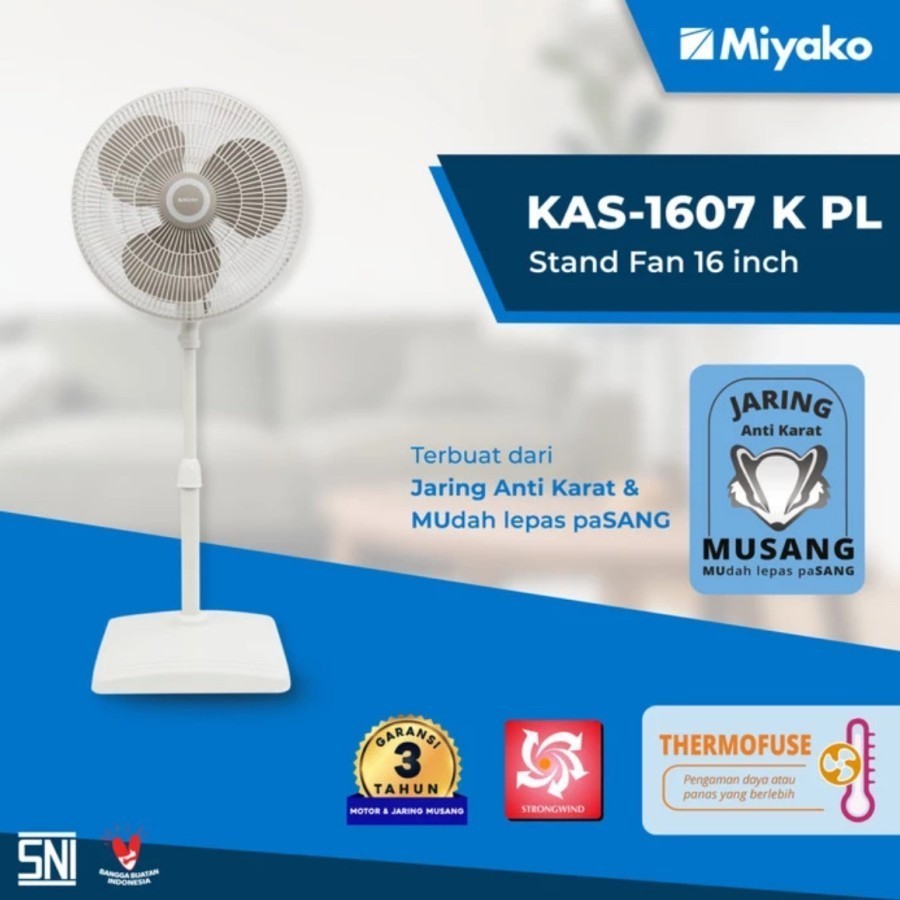 Jual Miyako Kipas Angin Berdiri KAS 1607 KPL 16 inch 16" 1607KPL Standfan | Shopee Indonesia