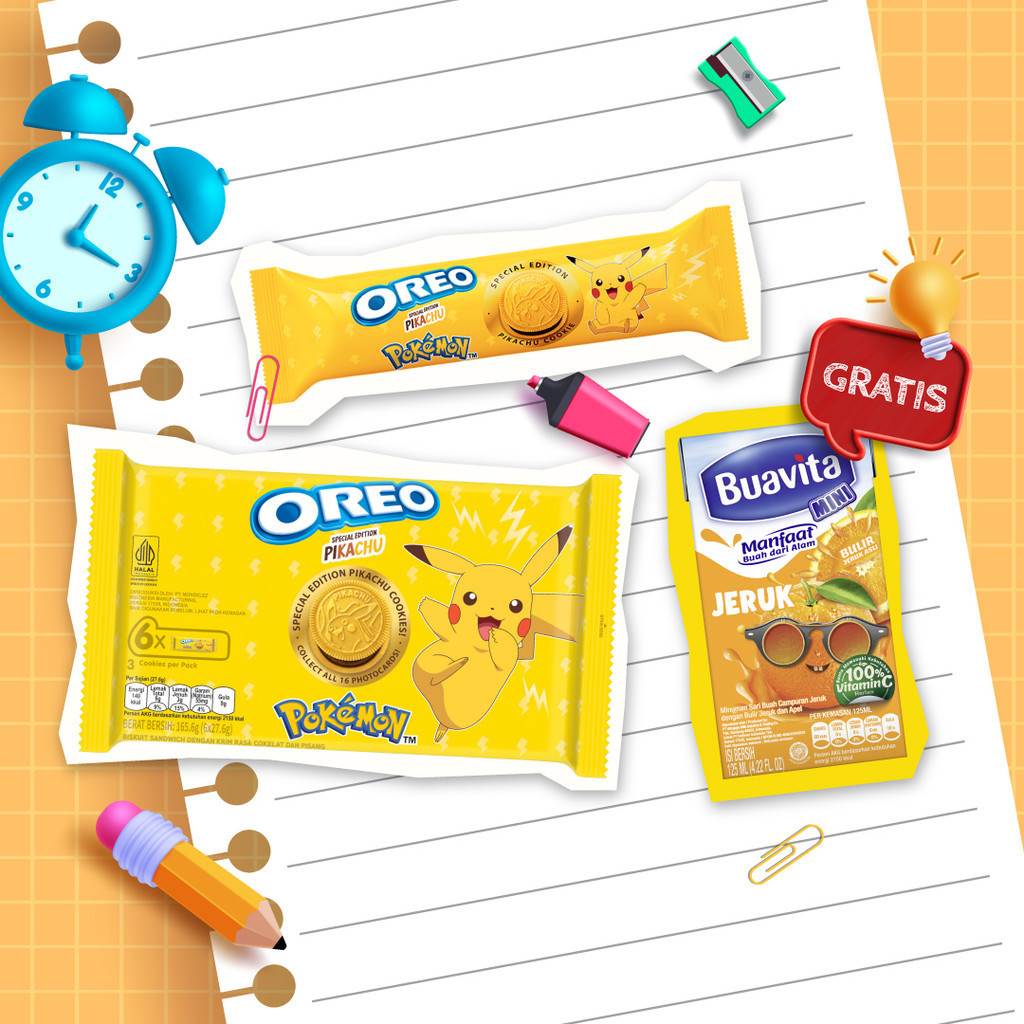 Jual Bundle Hemat Oreo Pokemon Free Buavita Mini Jeruk 125ml | Shopee ...