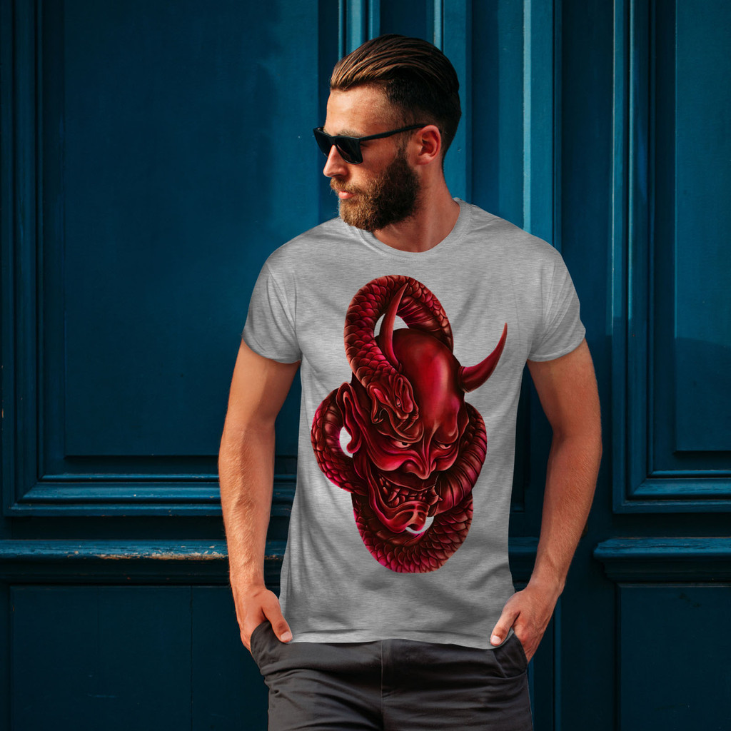 Jual Kaus Grafis Horor Senyum Setan Setan Ular Kaus Kasual Leher-O ...