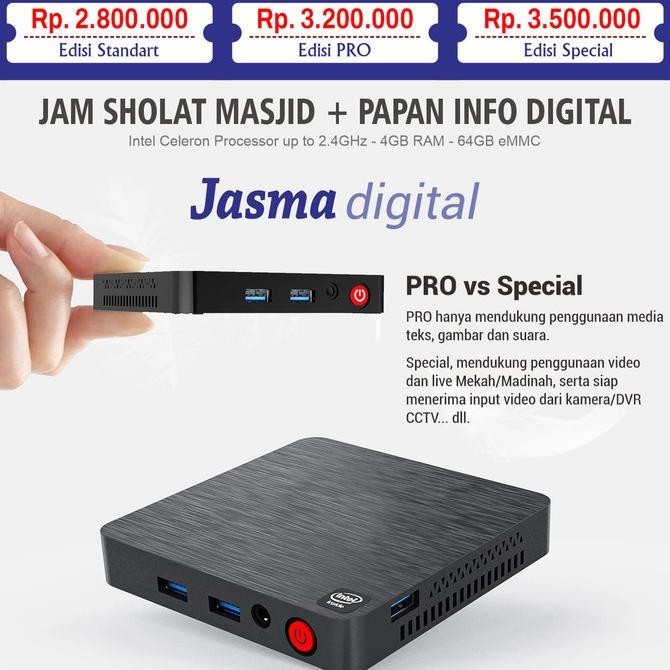 Jual Jasma Digital - Jasma 5 - JWS TV - Jam masjid waktu sholat pakai ...