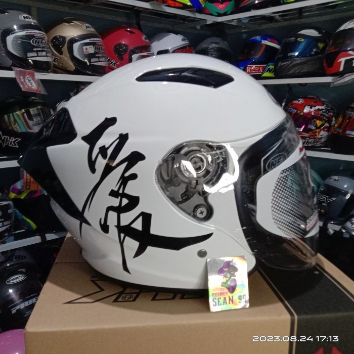 Jual Helm Nhk R1 Max Kanji All Warna Half Face Double Visor Sni ...