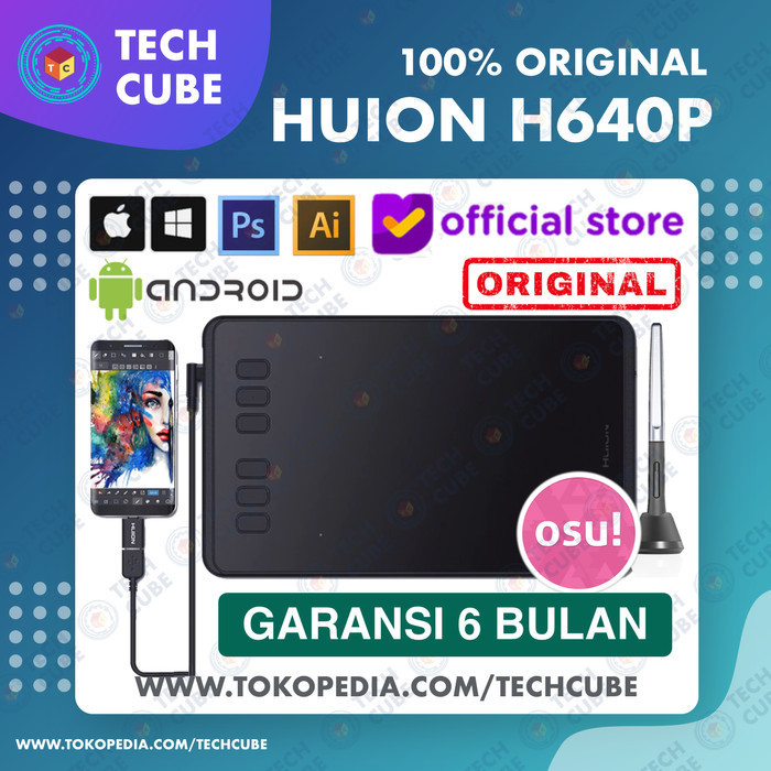 Jual Huion H640P Graphic Digital Drawing Pen Tablet Design OSU Alt ...