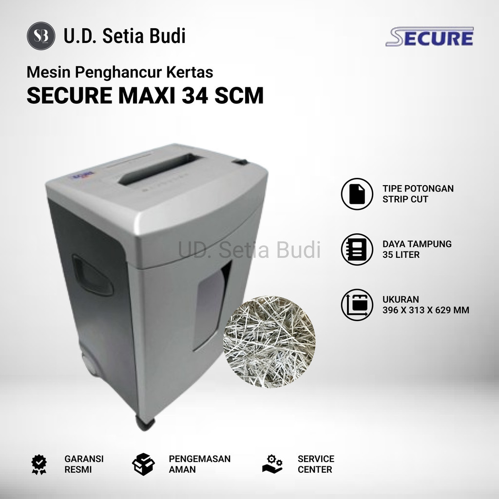 Jual Mesin Penghancur Kertas Secure Maxi 34 SCM Paper Shredder Secure ...