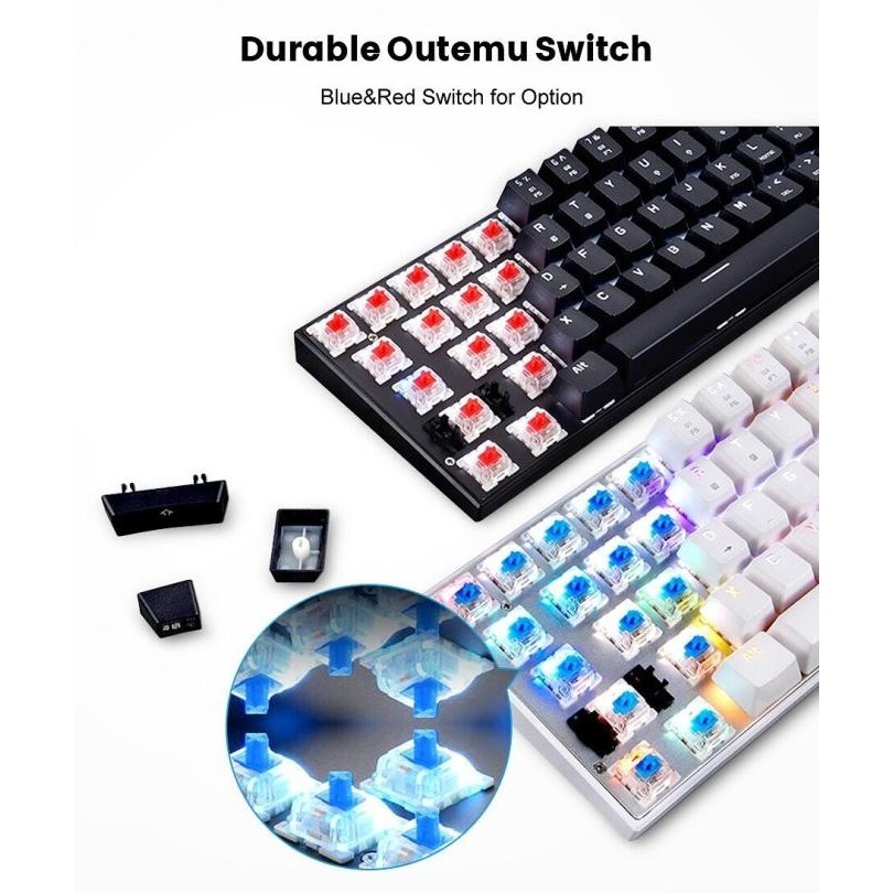 Jual Mechanical Keyboard Motospeed Ck62 Rgb 60% 2 Mode Wired And ...